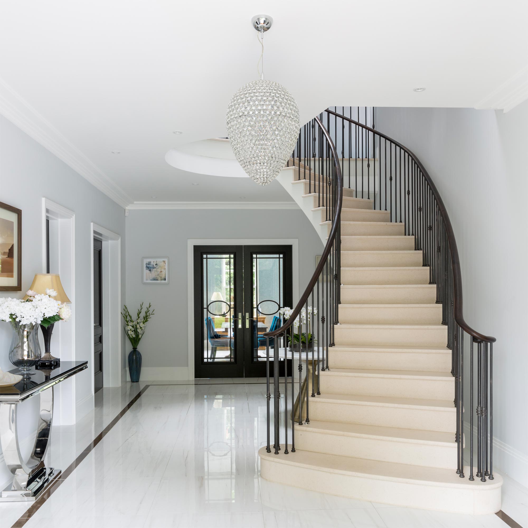 Limestone Feature Stair | Bespoke Staircases Surrey | Bisca