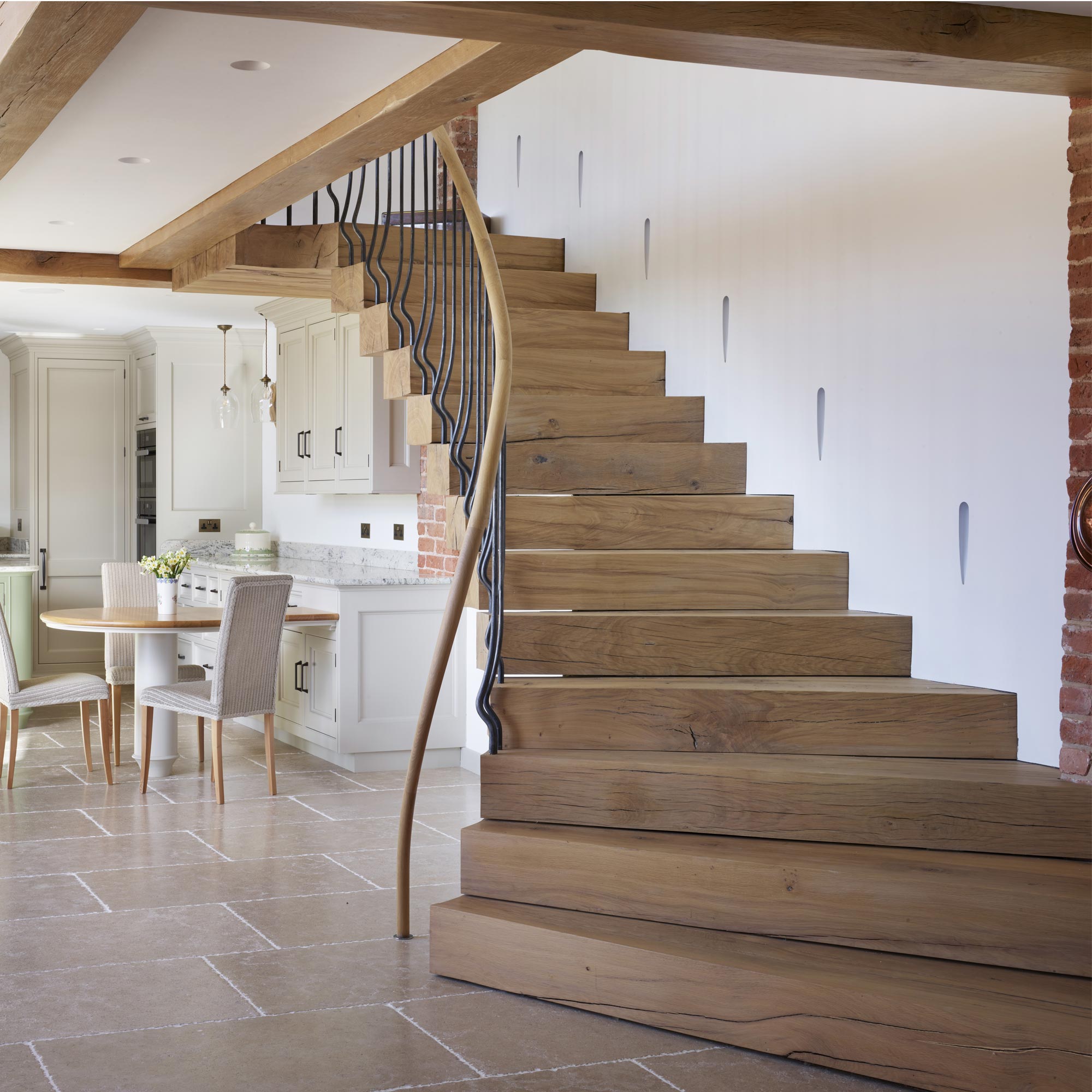 Stacked Oak Staircase, Nottinghamshire - Bisca Staircase Design