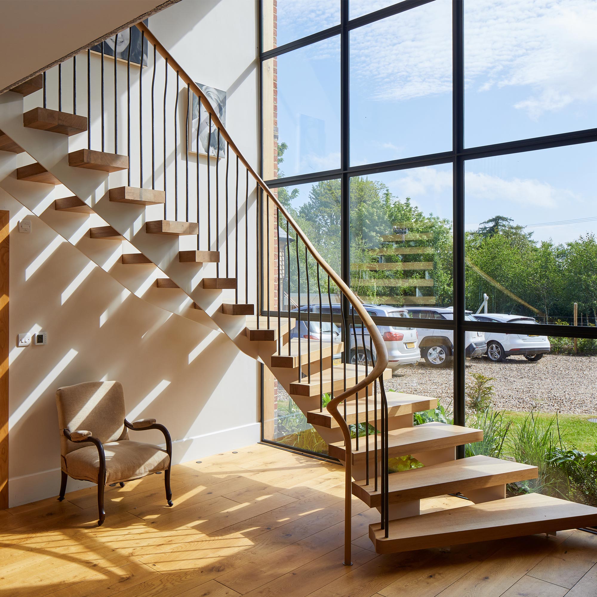 Modern Winder Staircase with Sustainable Oak Treads, Oxfordshire ...