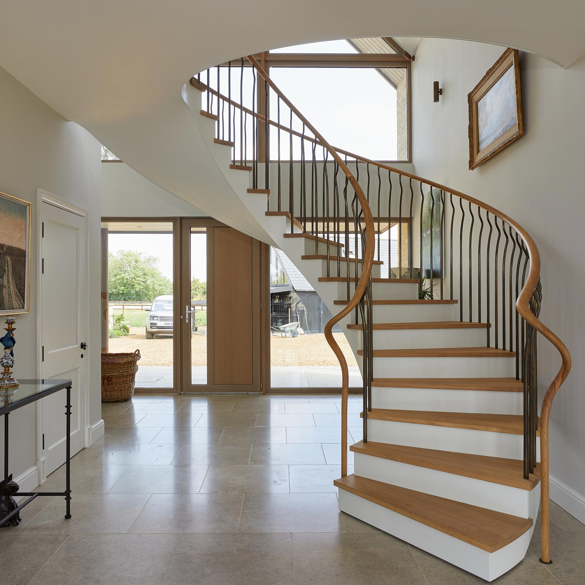 Modern Statement Staircase for New Build Home, Hertfordshire - Bisca ...